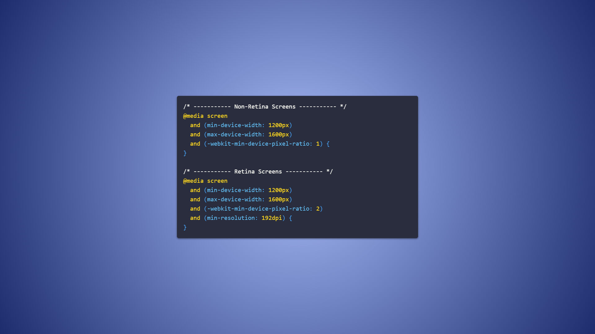 Template CSS Media Queries AppCode